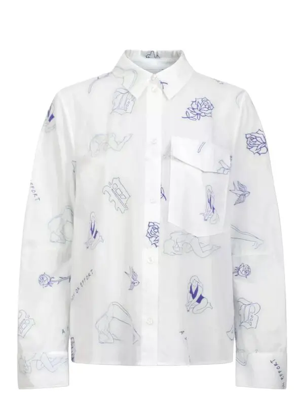 Baum Und Pferdgarten Graphic-print Cotton Shirt - White