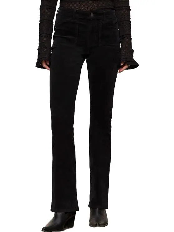 Sanctuary High Waist Bootcut Velveteen Trousers - Black