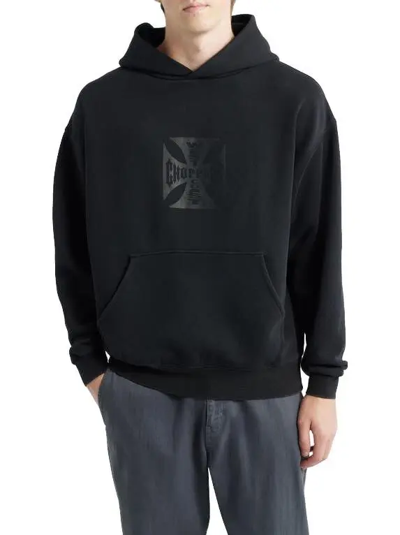 ID SUPPLY CO West Coast Choppers Core Logo Cotton Graphic Hoodie - Washed Black