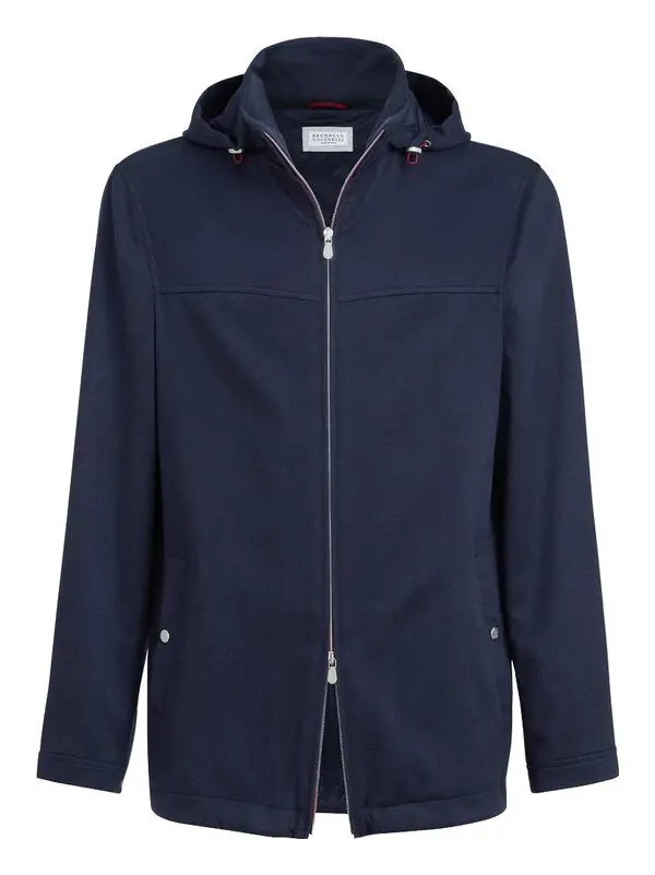 Brunello Cucinelli Cashmere Biker Jacket - Blue