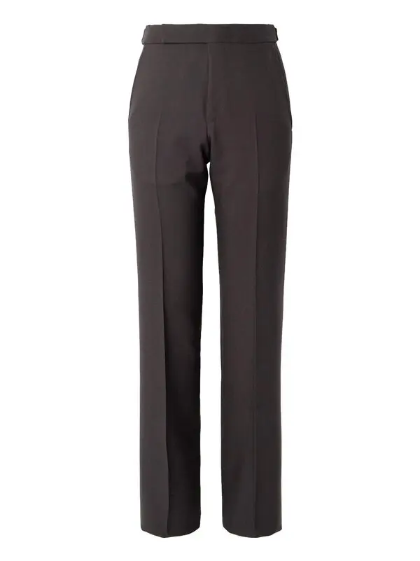 TOM FORD Tapered Grain De Poudre Wool Suit Trousers - Brown