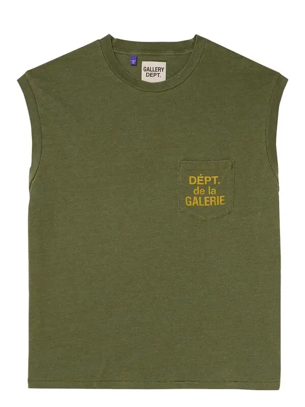 GALLERY DEPT. Logo-print Cotton-jersey Tank Top - Green