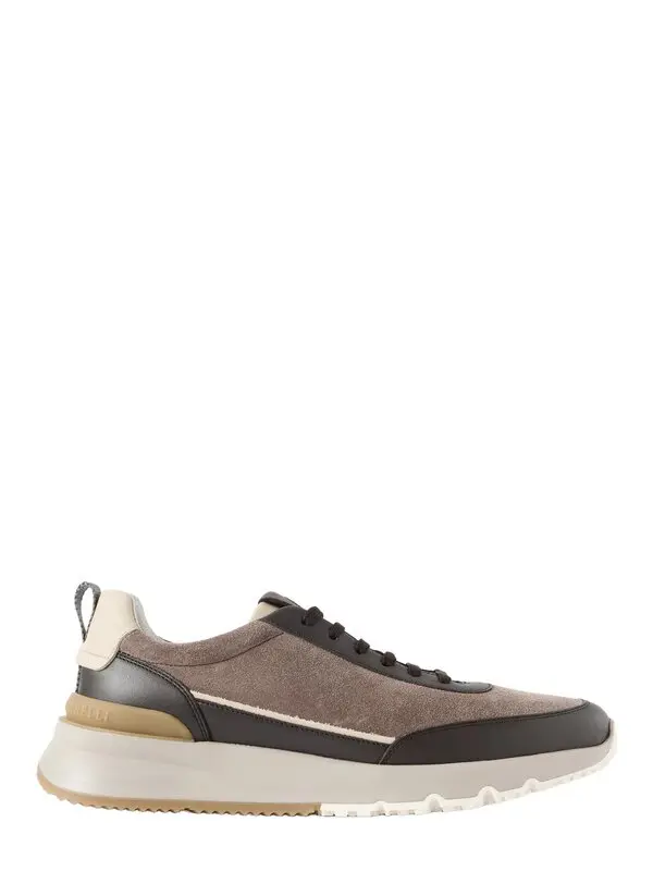 Brunello Cucinelli Leather-trimmed Suede Sneakers - Brown