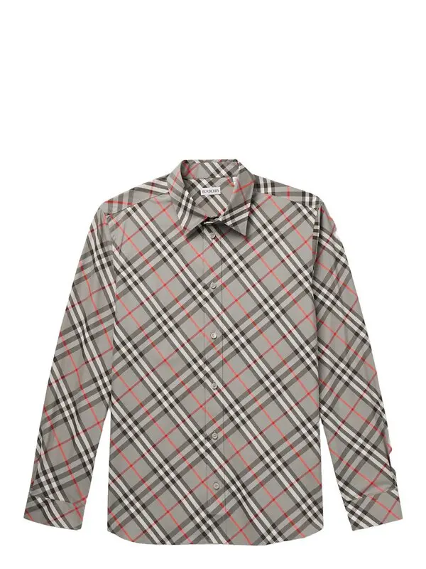 Burberry Checked Cotton-poplin Shirt - Neutrals