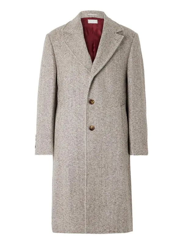 Brunello Cucinelli Herringbone Woven Coat - Neutrals