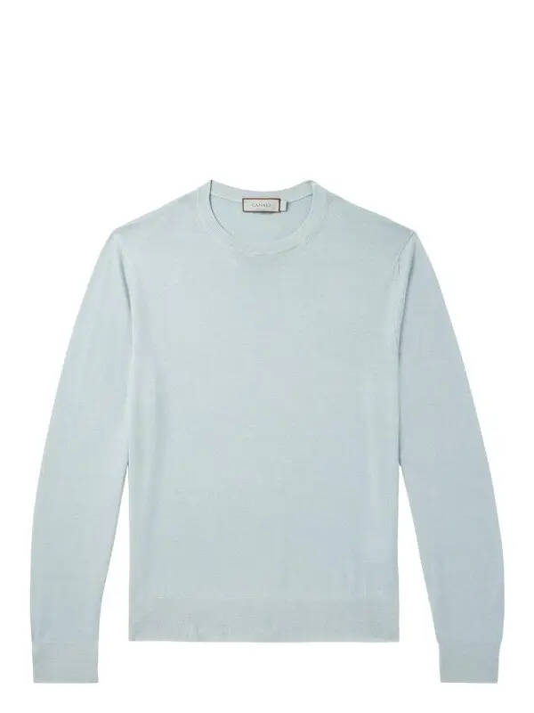 Canali Slim-fit Cashmere Sweater - Blue