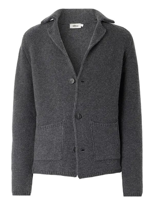 Altea Virgin Wool Knitted Blazer - Gray