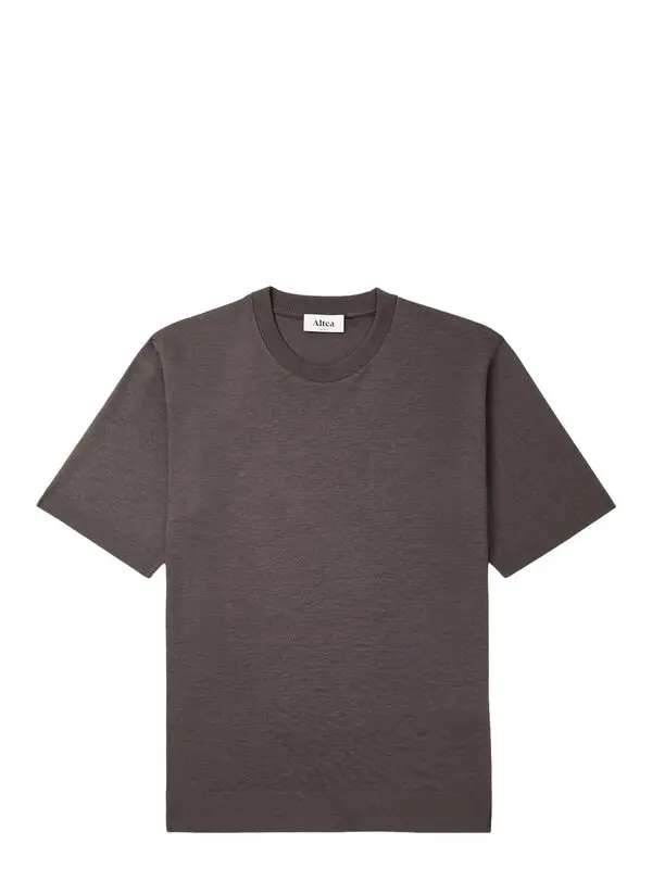 Altea Cecil Lyocell And Cotton-blend Jersey T-shirt - Brown