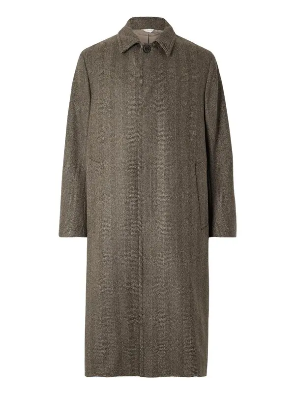 Boglioli Herringbone Wool-blend Coat - Gray