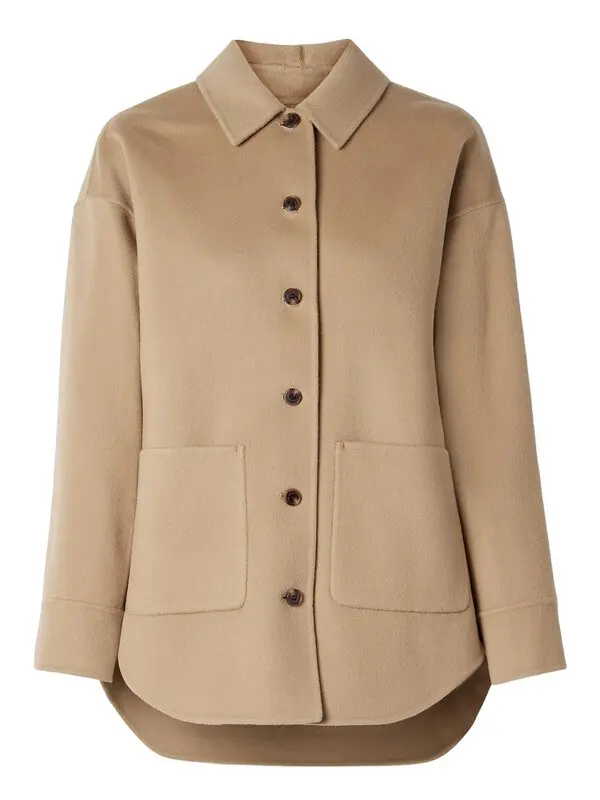 Theory Wool And Recycled Cashmere-blend Felt Jacket - Beige