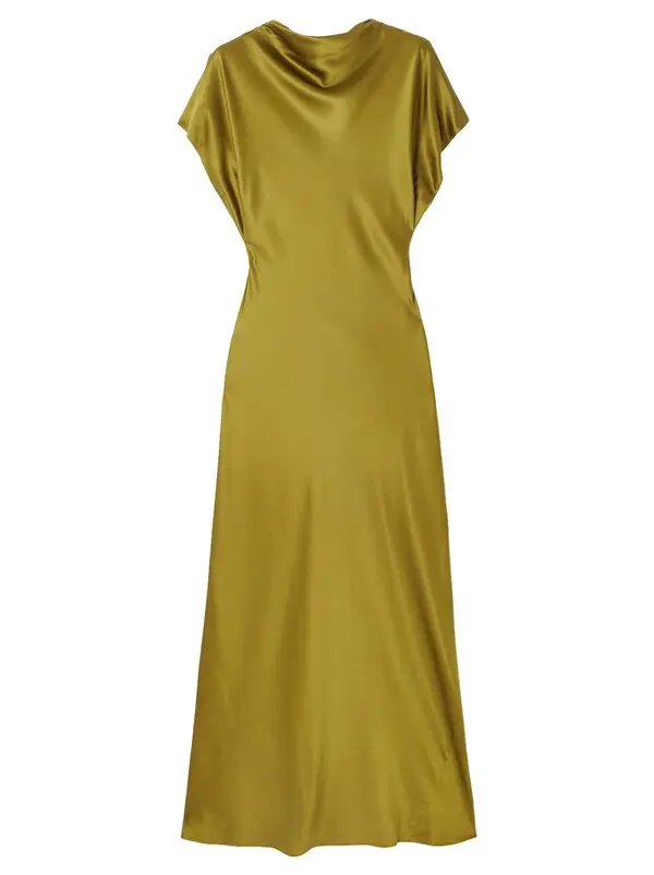 Veronica Beard Redgrave Silk-blend Satin Maxi Dress - Green