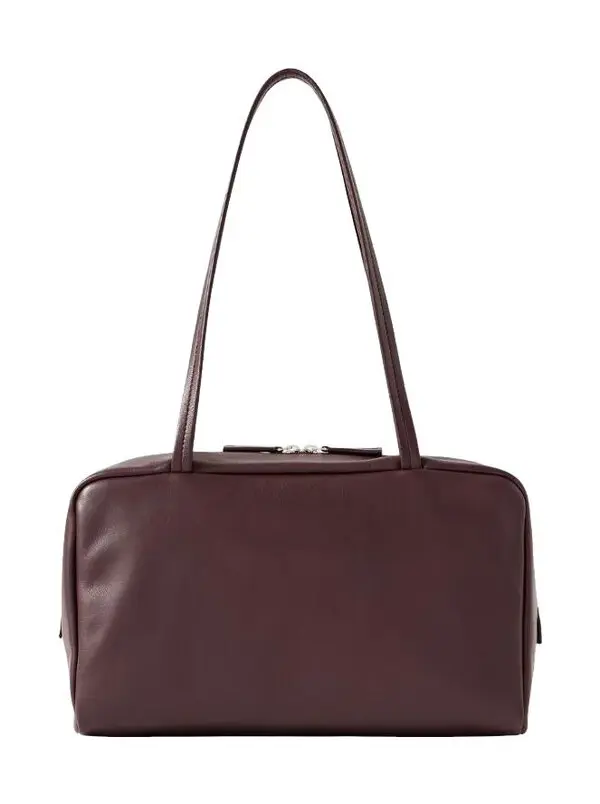 THE ROW Astra Leather Shoulder Bag - Burgundy
