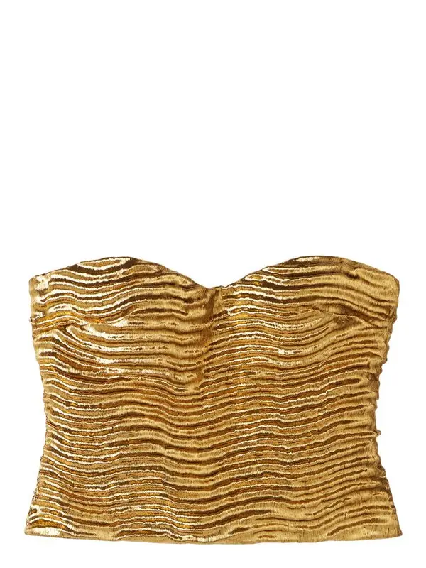 Ulla Johnson Heleen Strapless Bustier Top - Gold
