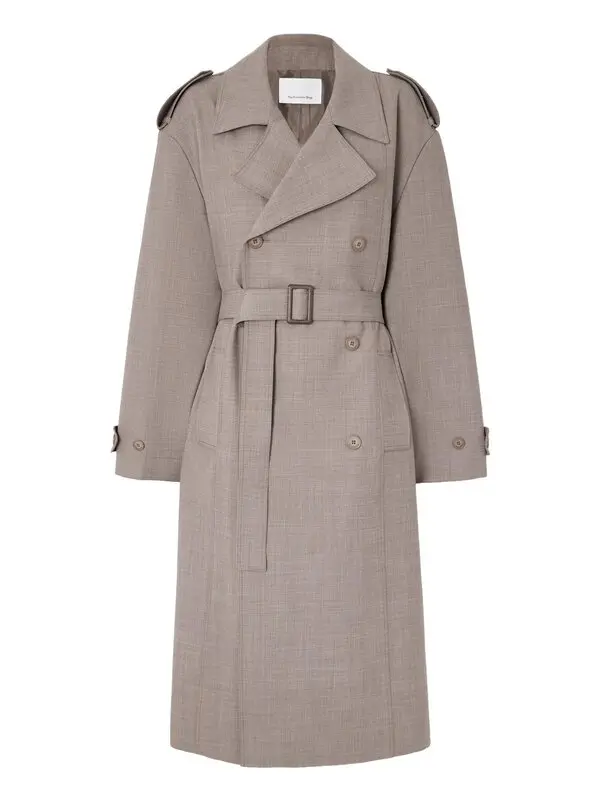 THE FRANKIE SHOP Bleecker Woven Trench Coat - Brown