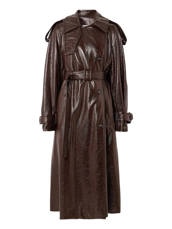 Sportmax Bairo Coated-cotton Trench Coat - Brown