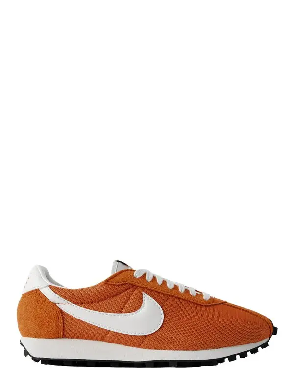 Nike Ld-1000 Leather And Brushed Suede-trimmed Mesh Sneakers - Orange