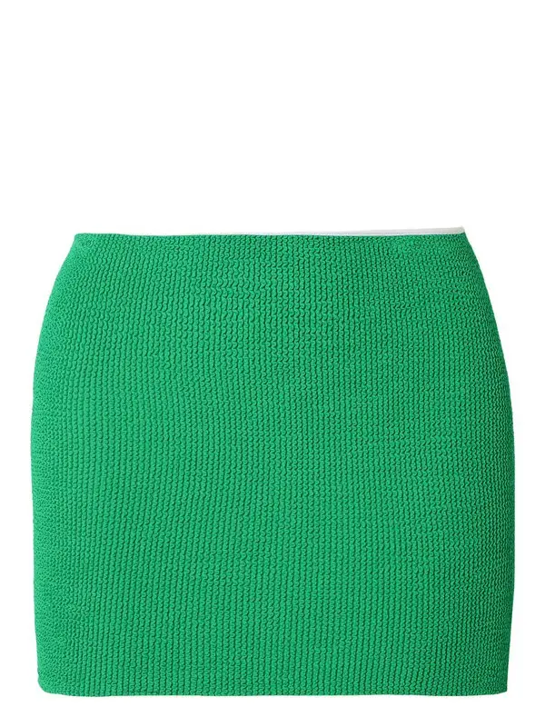 Hunza G Devyn Convertible Seersucker Swim Skirt - Green