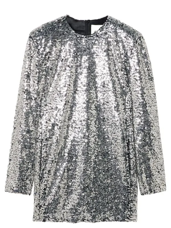 Isabel Marant Heliane Embellished Tulle Mini Dress - Silver