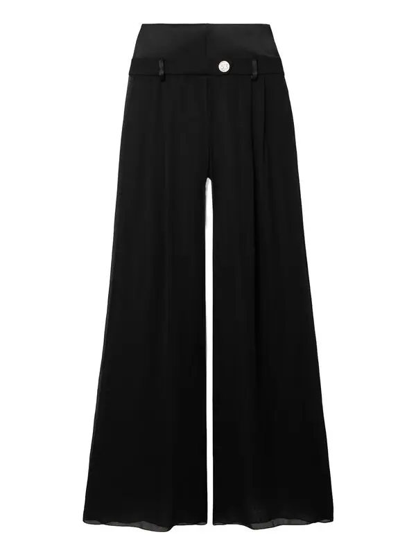 Galvan Strata Embellished Wide-leg Pants - Black