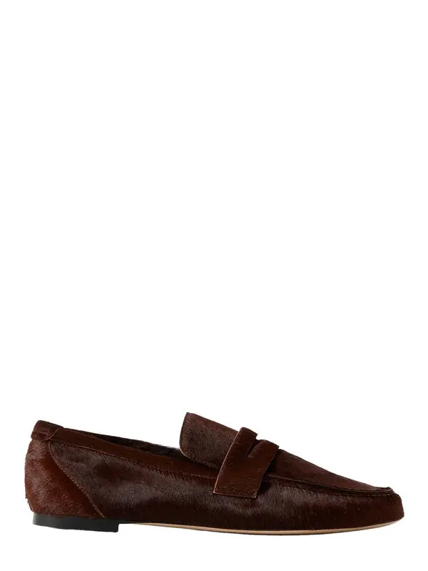 JAMIE HALLER Calf Hair Loafers - Brown