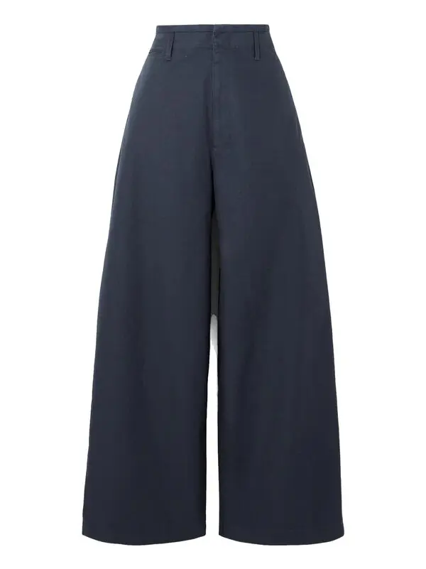 LEMAIRE Organic Cotton-twill Wide-leg Trousers - Blue