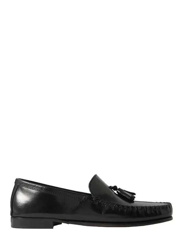 JAMIE HALLER Tasselo Tasseled Leather Loafers - Black
