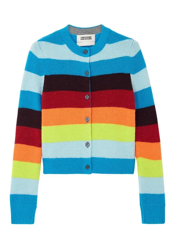 Christopher John Rogers Striped Knitted Cardigan - Multi