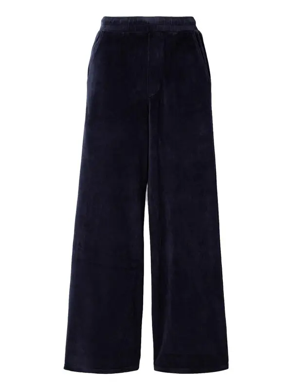 Citizens Of Humanity Brynn Cotton-blend Velour Wide-leg Pants - Blue
