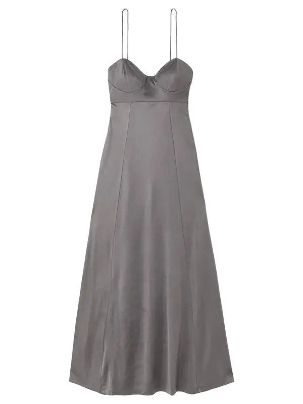 Dries Van Noten Paneled Jersey Midi Dress - Gray