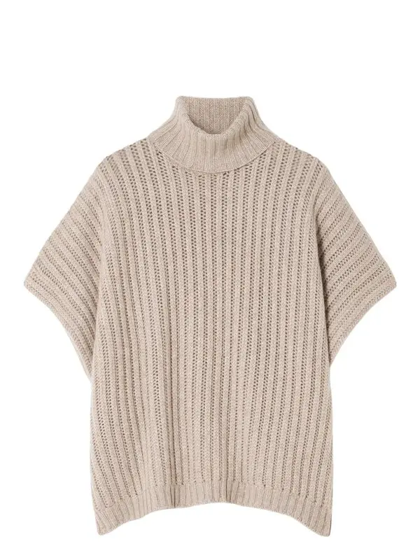 Brunello Cucinelli Ribbed Cashmere Turtleneck Sweater - Brown