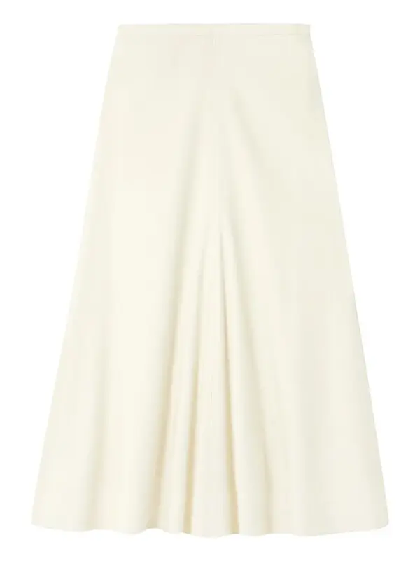 Brunello Cucinelli Gathered Wool-blend Midi Skirt - Ivory