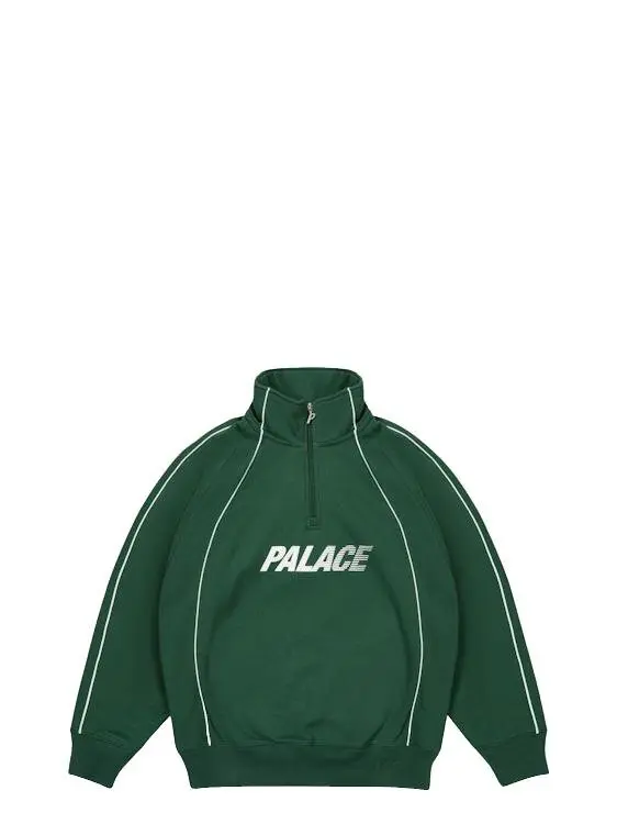 PALACE Fast Logo 1/4 Zip Top - Racey Green