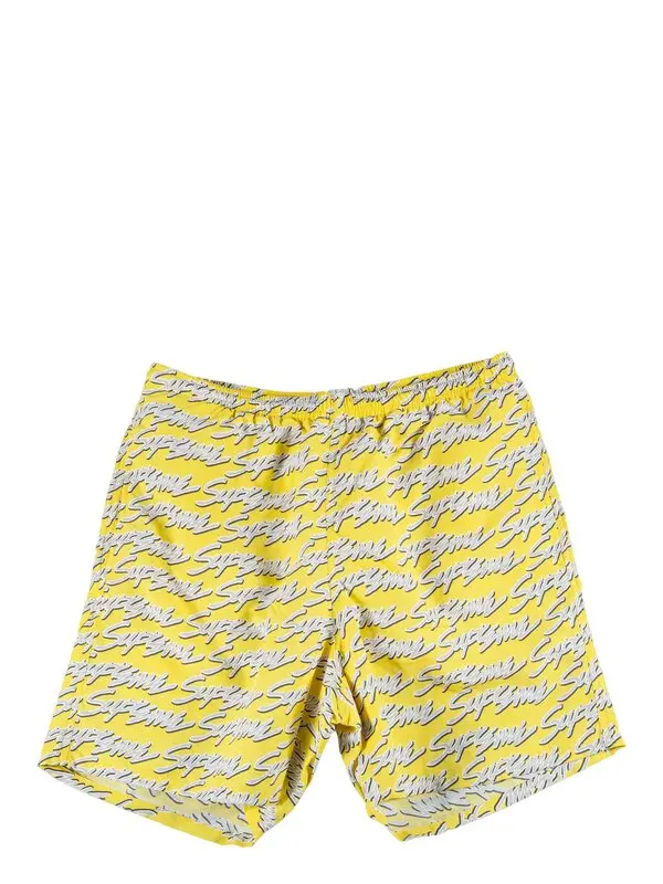 Supreme Signature Script Logo Water Short - Yellow