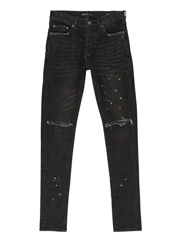 PURPLE BRAND Over Spray Skinny Jeans - Black