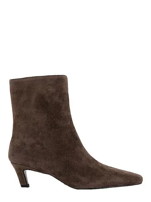 TONY BIANCO Estelle Suede Heeled Ankle Boots - Espresso Suede