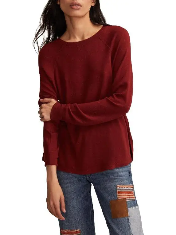 Lucky Brand Long Sleeve Crewneck T-shirt - Syrah Red