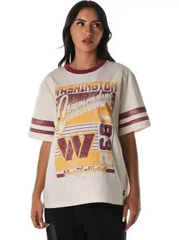THE WILD COLLECTIVE Washington Commanders Vintage Drop Shoulder T-shirt - Cream