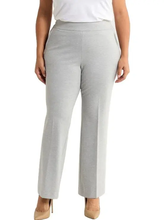 Anne Klein High-waisted Bootcut Pull-on Trousers - Light Heather Grey
