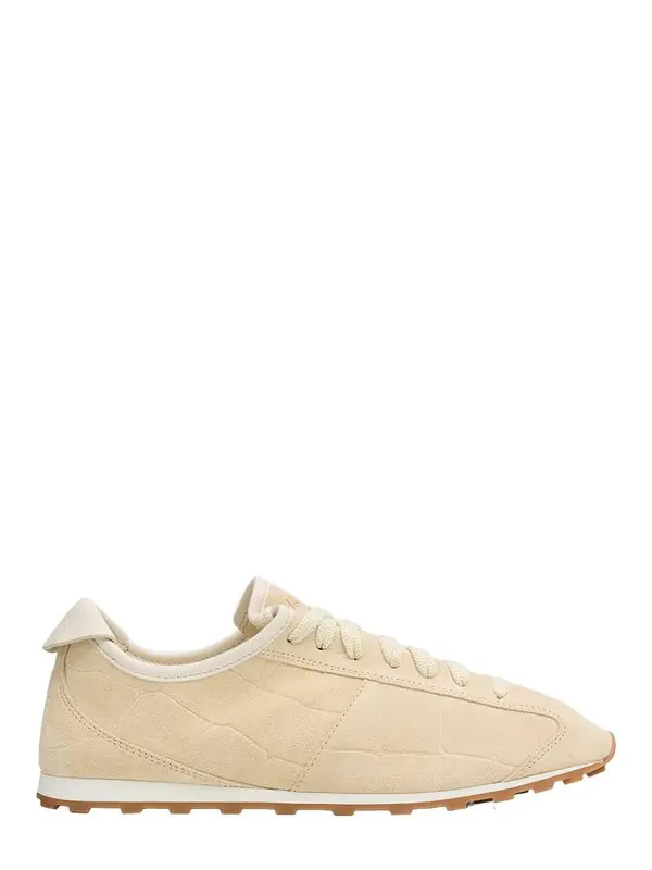 Jacquemus Les Tennis Croc-embossed Suede Sneakers - Ivory