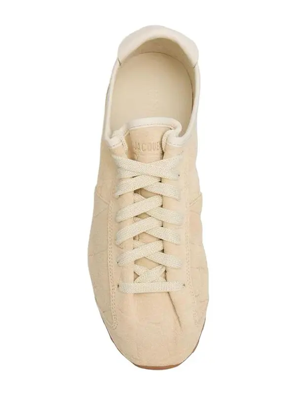 Jacquemus Les Tennis Croc-embossed Suede Sneakers - Ivory