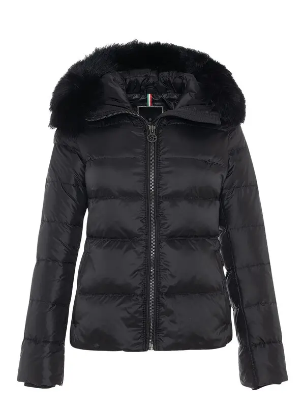 Gorski Short Down Apres-ski Jacket With Toscana Lamb Hood - Black