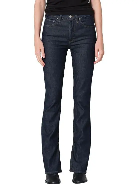 AGOLDE Ingram High-waist Split-hem Jeans - Rinse Dark Indigo