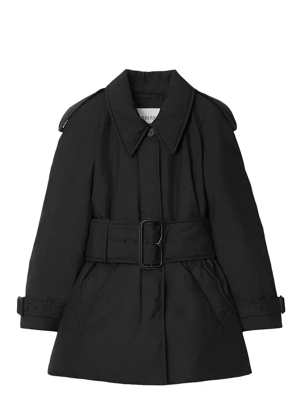 Burberry Berryhill Belted Padded Trench Coat - Black