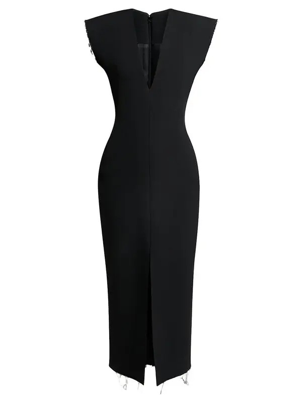 Givenchy Raw-edge Sleeveless Midi Dress - Black