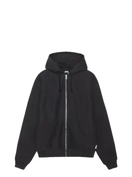 StÜssy Relaxed Zip Hoodie - Washed Black