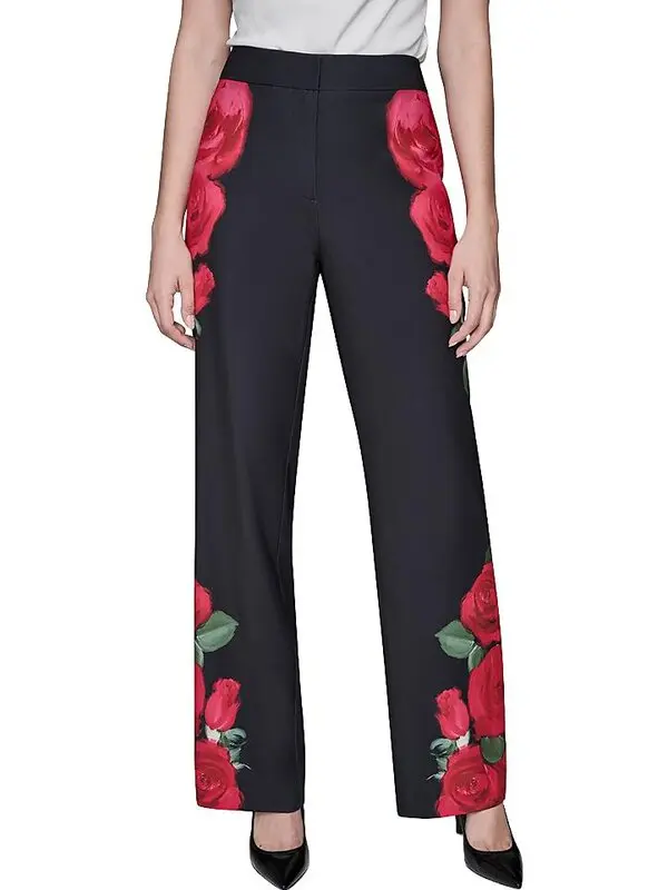Karl Lagerfeld Paris Printed Pants - Black