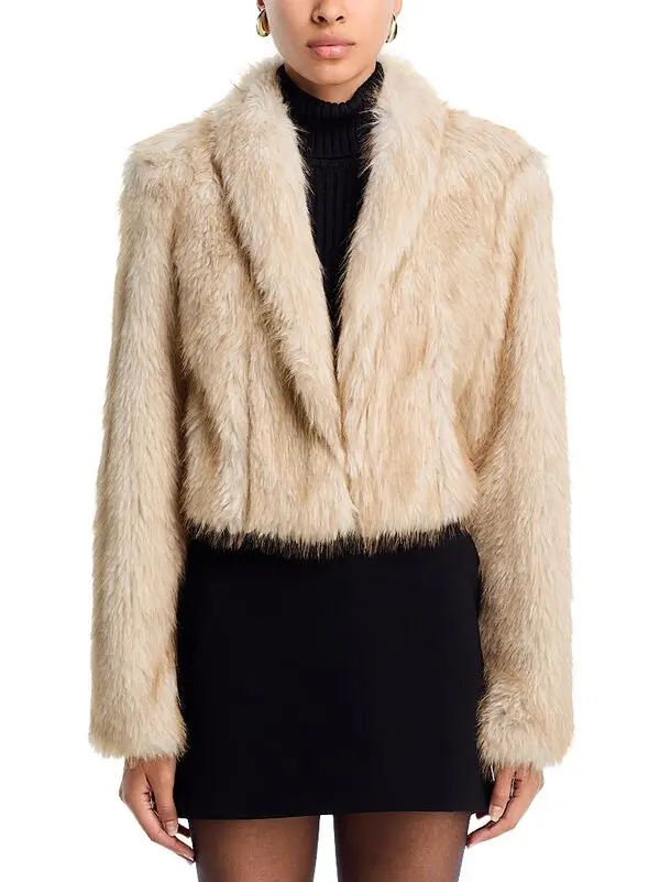NONCHALANT LABEL Uma Faux Fur Jacket - Ivory