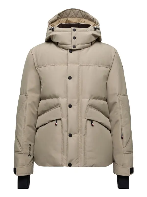 Moncler Elfin Hooded Down Ski Jacket - Beige
