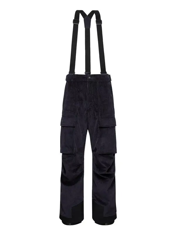 Moncler Padded Corduroy Ski Bib - Blue