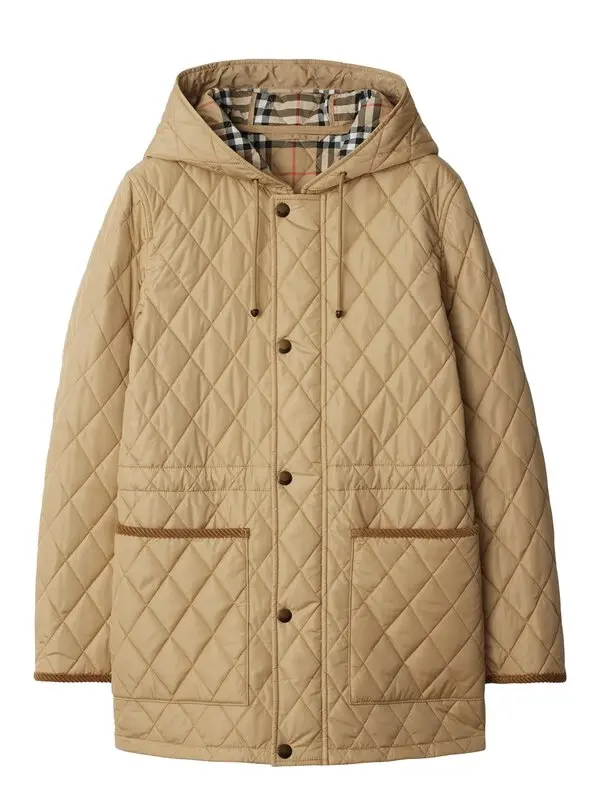 Burberry Water-resistant Quilted Parka - Beige